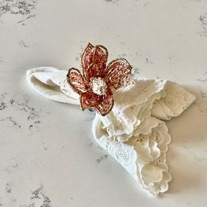 Pier 1 | Dining | Pier Beaded Hibiscus Napkin Rings Set | Poshmark